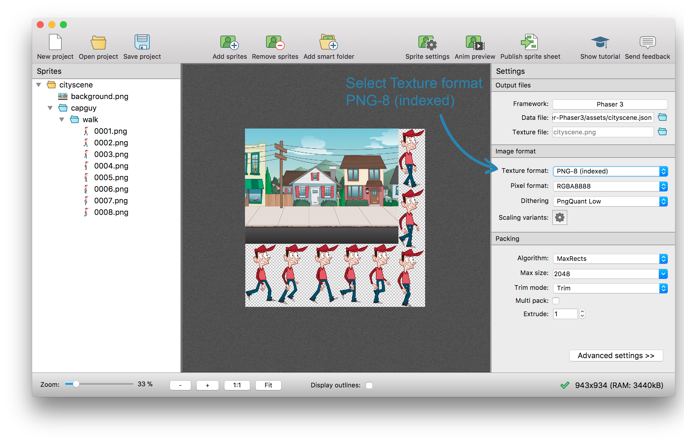 如何使用TexturePacker为Phaser 3创建精灵表-自学php网